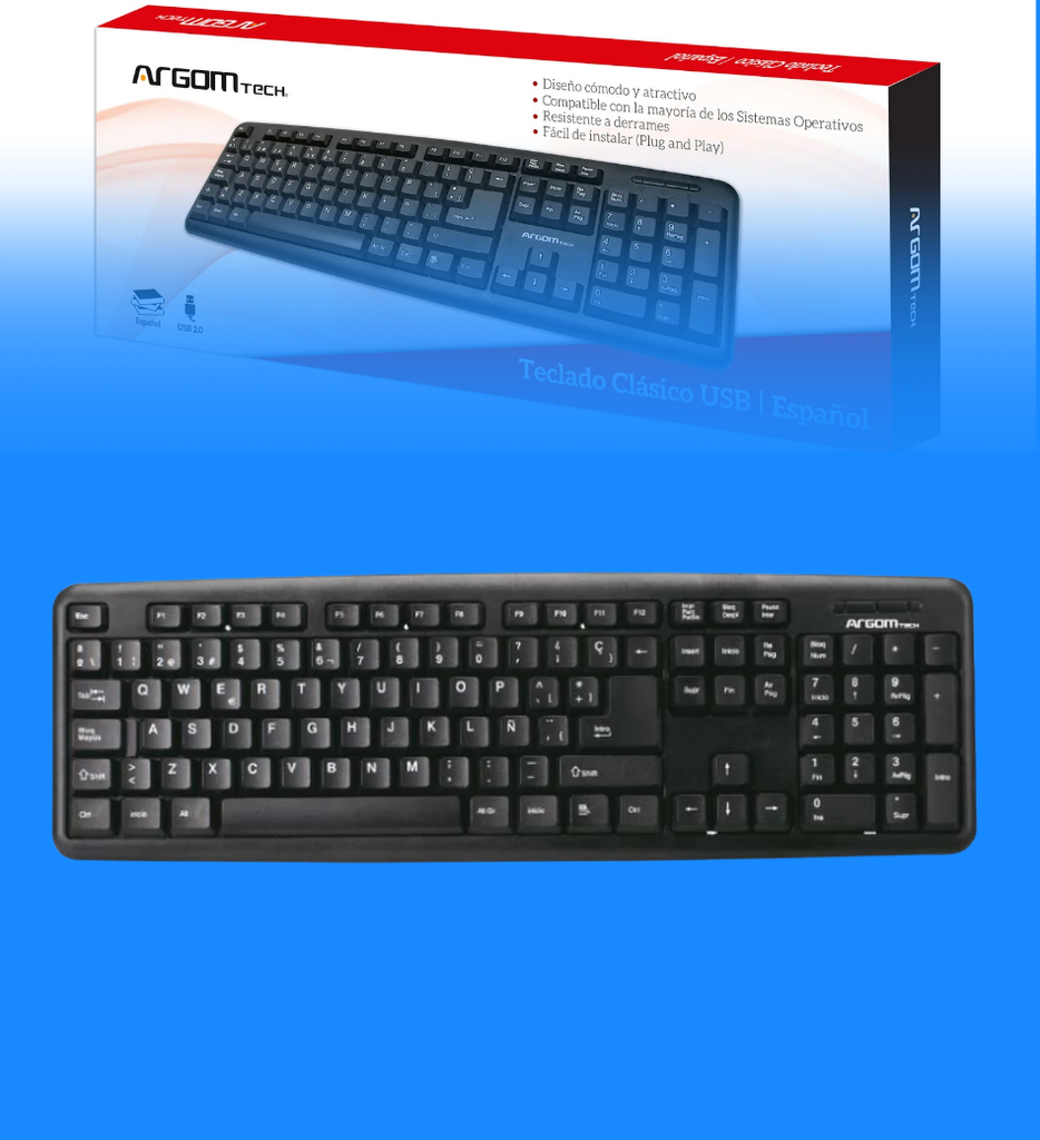 Teclado Argom ARG-KB-7414 USB Classic en Español Teclado Tera Guatemala ...